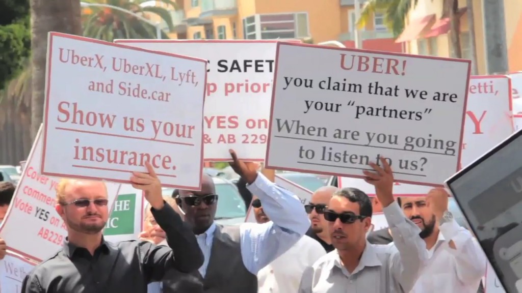 Uber Drivers Protest at Santa Monica Offices